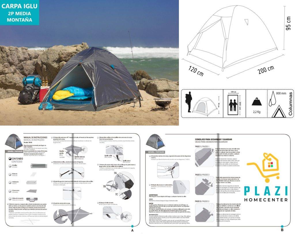Carpa para 2 personas iglu media montaña | Plazi Homecenter