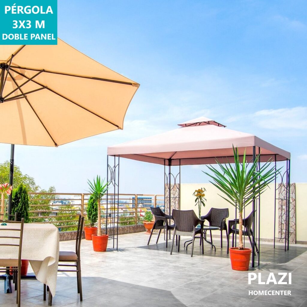 Toldo pergola 3x3 mt panel doble | Plazi Homecenter