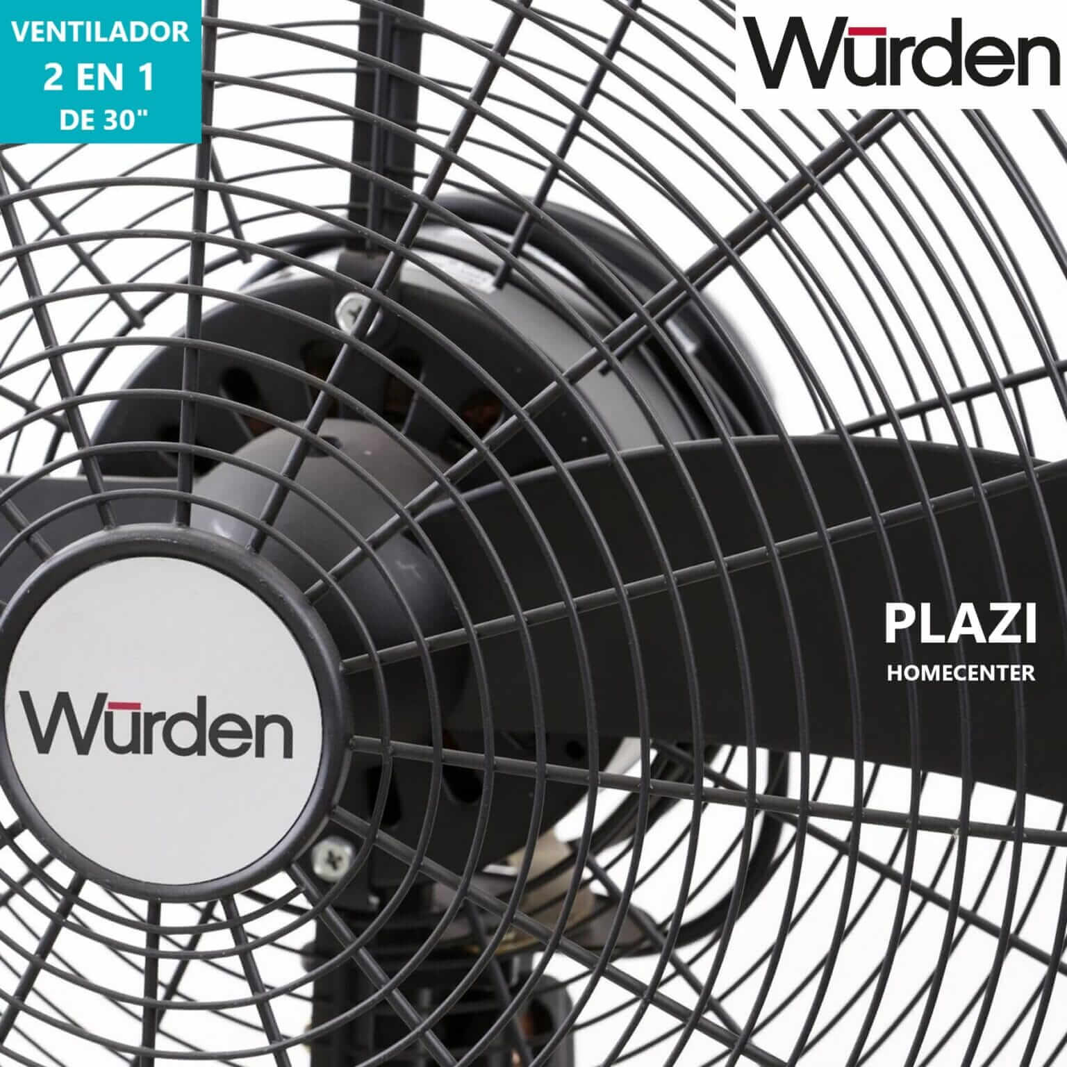 Ventilador Industrial de Pedestal 2 en 1 Wurden | Plazi Homecenter