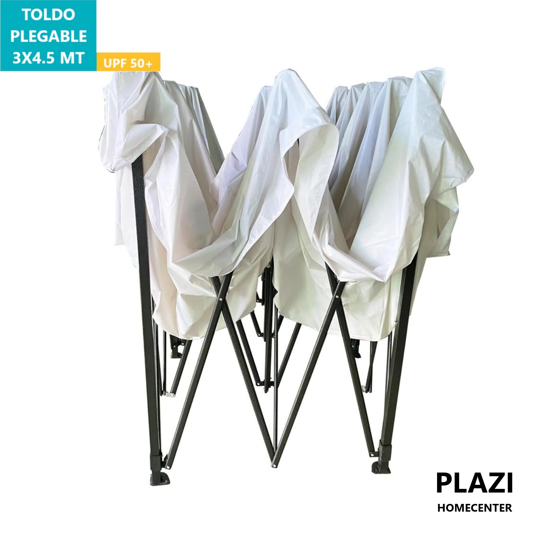 Toldo blanco plegable 3x4.5 mt impermeable UPF 50+ | Protección total ...