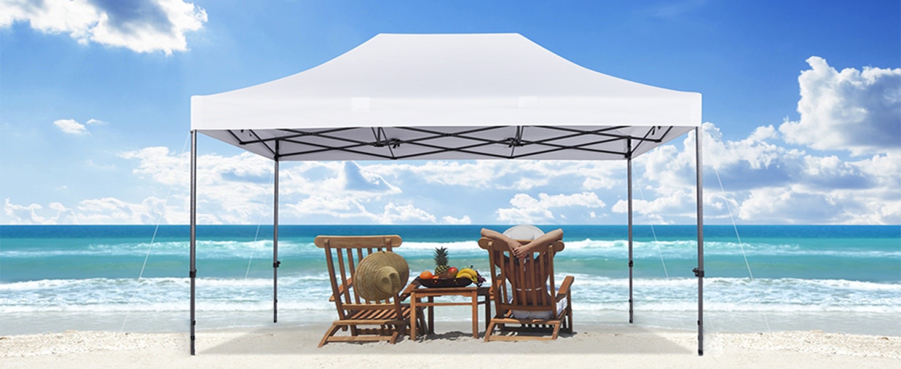 Toldo blanco plegable 3x4.5 mt impermeable UPF 50+ | Protección total ...